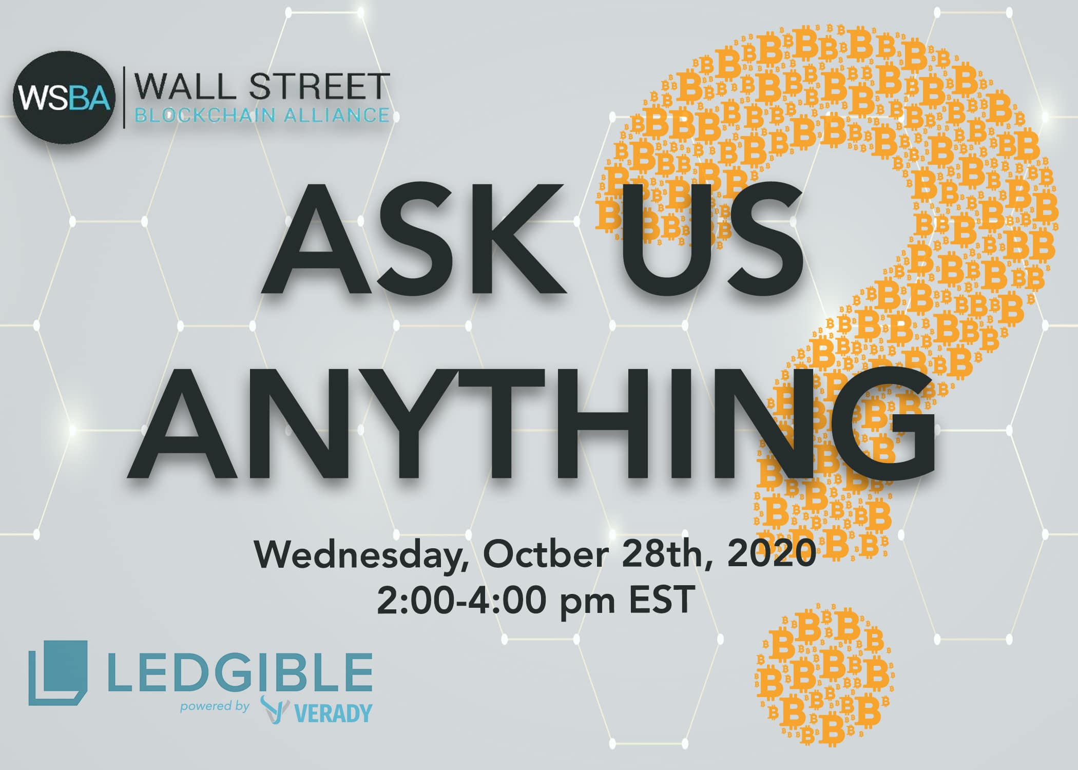Register now for "Ask Us Anything" - October 28th, 2020 | Ledgible