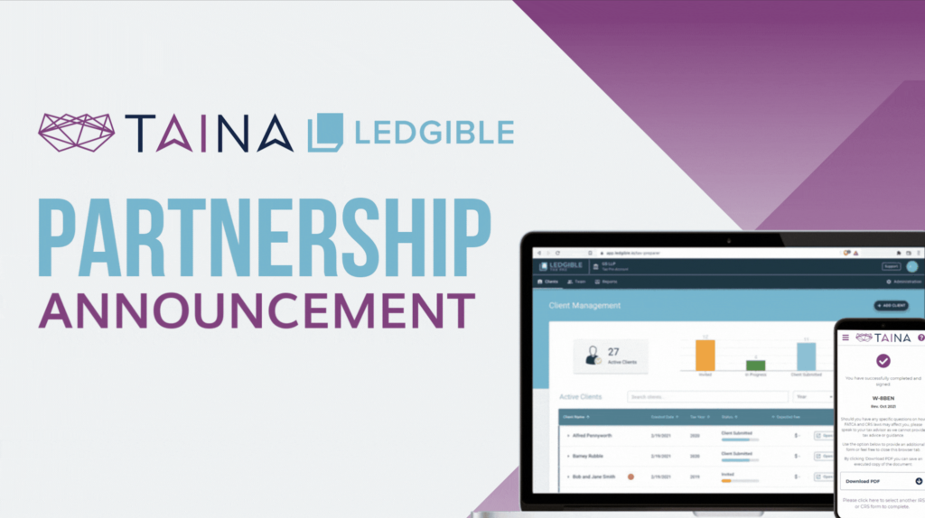 Ledgible And TAINA Technology Partner To Streamline Tax Compliance For